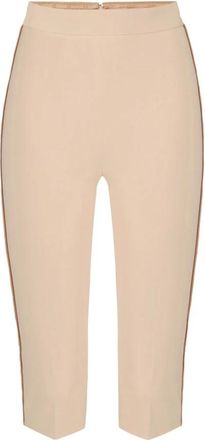Elisabetta Franchi Femme, Pantalons, Beige, Taille: 38 FR Pantalon Capri L&eacute;ger en Cr&ecirc;pe