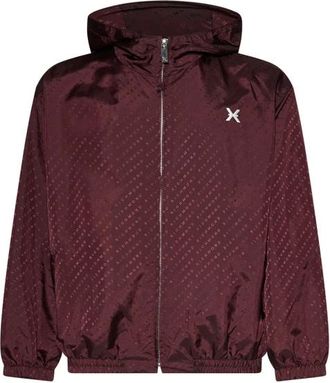 John Richmond Homme, Vestes, Rouge, Taille: S Veste &agrave; capuche avec motif monogramme