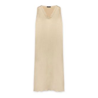 Fiorella Rubino Langes Stretch-Satin-Kleid mit V-Ausschnitt - - Dresses - Damen - Gelb - M