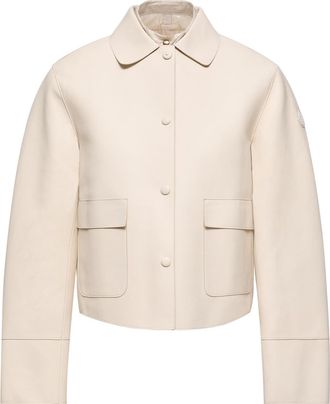 Moncler Moncler Doudoune-chemise En Cuir 3-en-1 Haricot, Femme, Blanc, Taille: 1