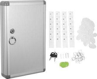 Cabilock TOKIDNY Wandmontierter Schl&uuml;sselschrank mit 24 F&auml;chern Metall Schl&uuml;sselkasten mit Beschriftungsetiketten und Diebstahlsicherung f&uuml;r B&uuml;ro Hotel und Gew