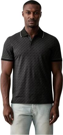 Michael Kors Signature Logo Baumwoll-Jersey-Poloshirt - - Tops - Herren - Schwarzk - 2XL