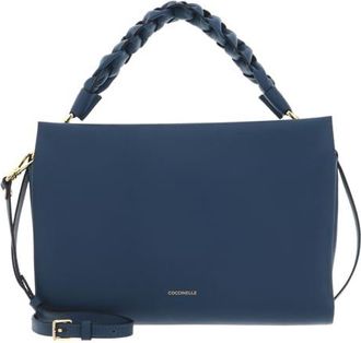 Coccinelle Cuir sac &agrave; main sac &agrave; &eacute;paule bandouli&egrave;re Boheme Grana Double Hand Bag Deep Blue/Sandshell bleu
