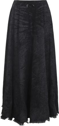 Diesel Femme, Jupes, Noir, Taille: W30 Denim Maxi Skirt with Slit Detail