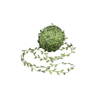 Aboofan K&uuml;nstliche Bl&auml;ttergirlande Stoffmaterial Gr&uuml;n 20 Yards Bastel Dekoration F&uuml;r Hochzeiten Wanddeko Zuhause