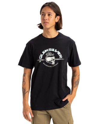 Quiksilver Skull Lines SS Herren-T-Shirt, Schwarz, XS