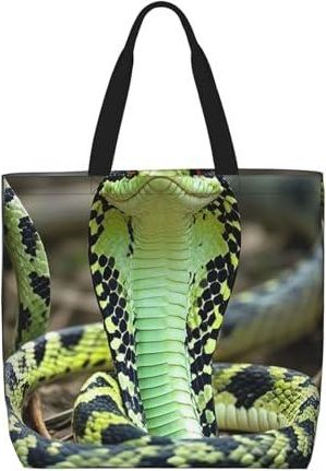 Generic Serpent Cobra Sac A Main Femme L&eacute;ger Tote Bag Grand Sac Fourre-Tout Pour Plage Gym Travail