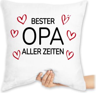 Shirtracer Kissen 40x40 Zierkissen - Großvater - Geburtstag Geschenk Bester Opa Aller Zeiten | Geburtstagsgeschenke Opi Geschenke Weihnachten - 40 x 40 cm - Weiß