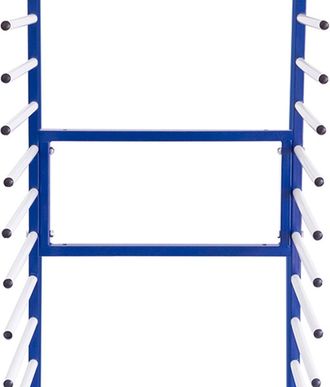 MonsterShop 2-Wege-Anschlussst&uuml;ck f&uuml;r Kombi-Trocknungswagen Trockenst&auml;nder Verbindungsset Verbindungsst&uuml;ck Blau pulverbeschichteter Stahl Werkstatt [inkl. 4 x Han