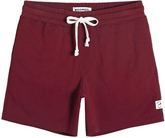 Maamgic Short de Pyjama Homme Short Décontracté Short de Sport Athlétique pour Jogger Longueur - 14 CM, Bourgogne, XXL