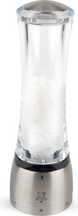 Peugeot Daman Manuelle Salzmühle, Mahlgradeinstellung uSelect, Acryl/Edelstahl, Transparent/Silber, Höhe: 21 cm, 25458