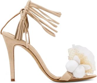 Alameda Turquesa Verzierte Sandalen mit Knöchelband - Nude