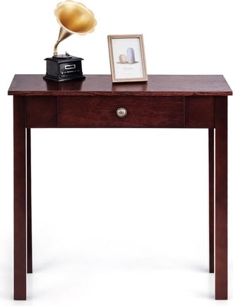 Giantex Konsolentisch mit Schublade, Eingangstisch aus Holz, 71 x 30 x 71 cm, schmaler Couchtisch mit Beinen aus Kiefernholz, Beistelltisch f&uuml;r Flur, Wohnzimm