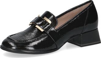 Caprice Caprice Damen Slipper aus Leder Kleiner Absatz, Schwarz (Black Snake), 38.5 EU