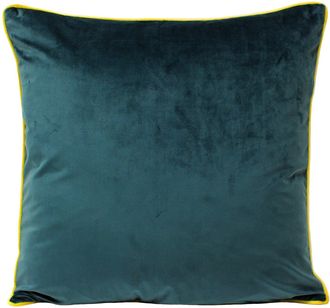 Riva Paoletti MOERN Kissenbezug aus weichem Samt, 55,9 cm, Blaugr&uuml;n / Gelb