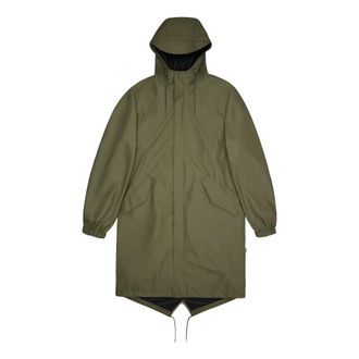 Rains Minimalistische Fishtail Parka - - Jackets - Herren - Gr&uuml;n - XS