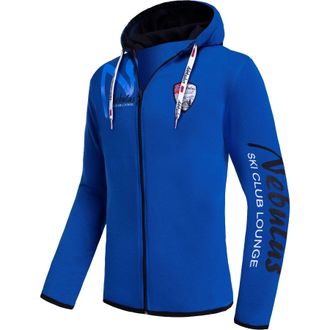 Nebulus Herren Sweatjacke CLUBLOUNGE, Jacke, praktische Kapuzenjacke, Kobalt - XL