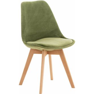 Clp Chaise de salle &agrave; manger / cuisine Linares Vert clair Velours