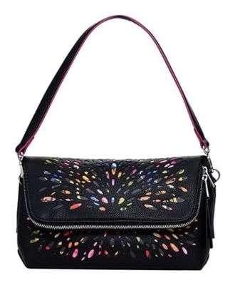 Desigual Sac de corps cross en PU pour femme, noir, Noir, Taille unique