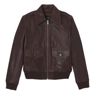 A.P.C. Gaelle Leder Bomberjacke - - Jackets - Damen - Braun - XS