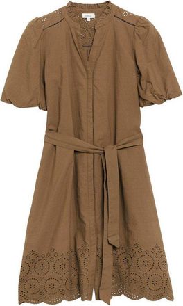 s.Oliver Minikleid Kleid Baumwollkleid mit Lochstickerei und Ballon&auml;rmeln