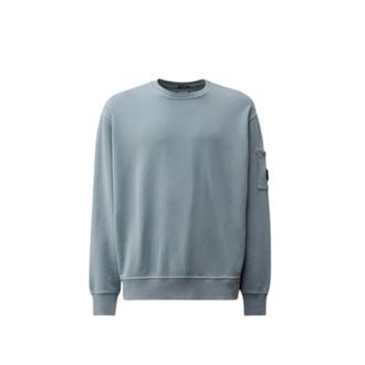 C.P. Company C.p. Company, Homme, Sweatshirts et sweats &agrave; capuche, Bleu, Taille: S SweaT-shirt en polaire diagonale