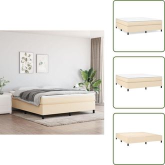 vidaXL Vidaxl - Cadre de lit sans matelas cr&egrave;me 160x200 cm tissu - Cadre De Lit - Lit Double - Literie - Meuble Chambre - Chambre Adulte