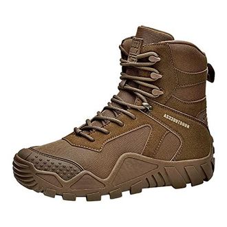 Generic Bottes de randonn&eacute;e mi-hautes pour homme - Chaussures de marche &agrave; lacets - Semelles &eacute;paisses - R&eacute;sistantes - Chaussures de combat classiques et &eacute;l&eacute;gan