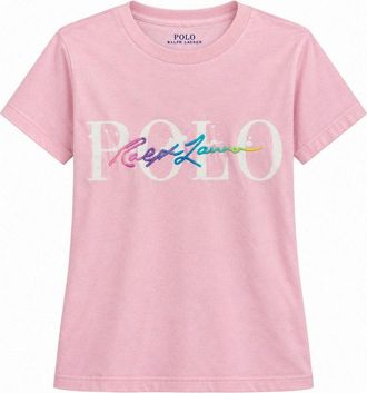 Polo Ralph Lauren T-Shirt Damen Shirt Logo Print Signatur-Stickerei 100% Baumwolle Stickerei mit aufwendig abgestimmten Garnfarben