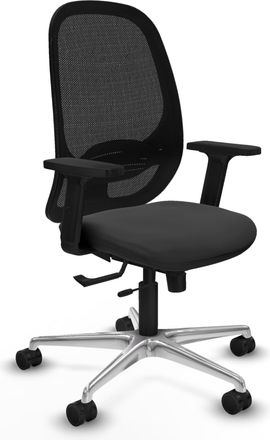 Piqueras y Crespo Cilanco Studiostuhl mit 2D-Armen, h&ouml;henverstellbare Lendenwirbelst&uuml;tze, ausgestattet mit Syncro/Traslack und Schneideschaum, Schwarz/Dunkelgrau