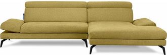 Konsimo Renar Ecksofa Modern, 4 Sitzer, bewegliche Kopfst&uuml;tze, Gelb - Konsimo