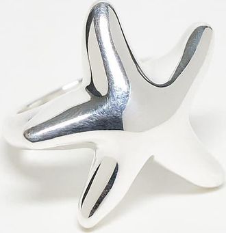 Seol + Gold Klobiger Ring aus Sterlingsilber mit Seestern-Design