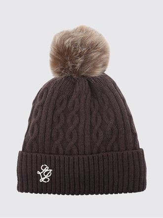 Liu Jo Bonnet beanie en laine m&eacute;lang&eacute;e avec pompon et revers &agrave; monogramme