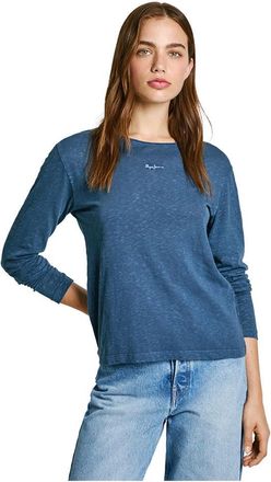 Pepe Jeans London Damen Floren T-Shirt, Blau (Washed Navy Blue), Small