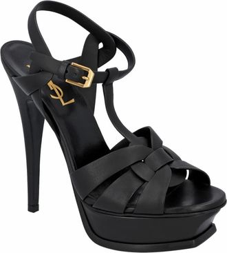 Saint Laurent Sandalen - Tribute Platform Sandals Black - Gr. 37,5 (EU) - in Schwarz - f&uuml;r Damen