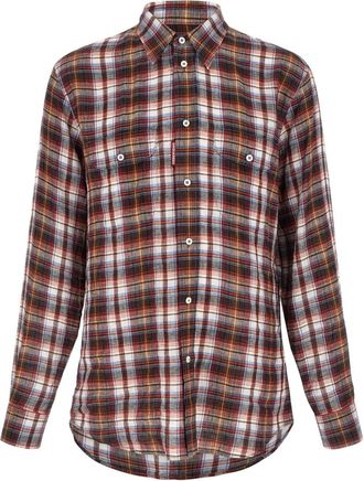 Dsquared2 Homme, Chemises, Multicolore, Taille: 2XL Chemise Canadienne Vintage &agrave; Carreaux en Lin