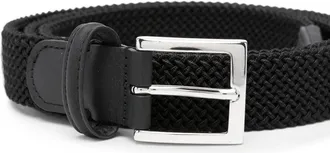 Kiton Mens Braided Leather-Trim Belt Aw26 M