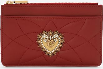 Dolce & Gabbana Mittelgro?es Kartenetui Devotion - Frau Geldbörsen Und Kleinlederwaren Rot Leder Onesize