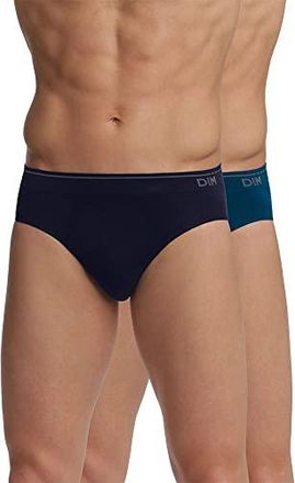 Dim Slip Homme Seamless Coton x2, Bleu Minuit/Bleu Denim, XL
