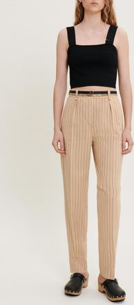 Maje Eng Anliegende Hose Mit Streifen - Beige - Gr&ouml;&szlig;e 34 - Maje
