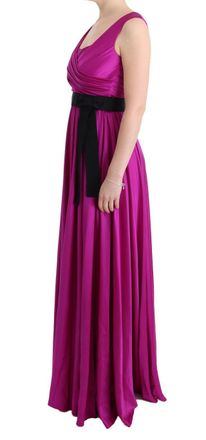 Dolce & Gabbana Womens Pink Silk Stretch Shift Long Dress