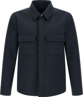Tom Ford Homme, Vestes, Bleu, Taille: L Chemise Oversize Double Fendage en Twill de Coton