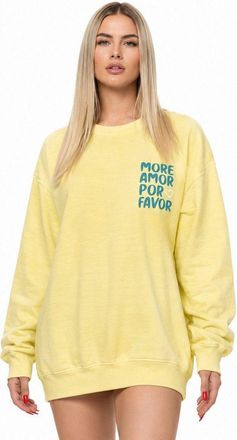Worldclassca Sweatshirt Worldclassca Oversized Sweatshirt Amor Love Print Langarm Pullover Neue Kollektion - Stilvolle und gem&uuml;tliche Streetwear Mode f&uuml;r Damen