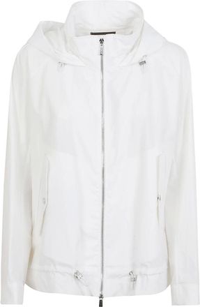 Moorer Femme, Vestes, Blanc, Taille: 38 FR Veste en coton et lin