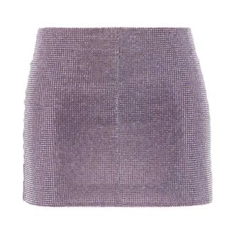 Self Portrait Schimmerndes Verzierter Minirock - - Skirts - Damen - Lila - 2XS