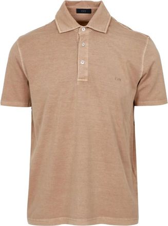Fay Homme, Tops, Brun, Taille: XL Polo en jersey de coton