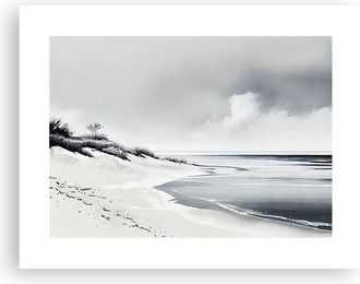 Arttor Poster ohne Rahmen Dünen Strand Ozean Deko 40x30cm Wandposter Art Prints Wandbilder Dekoration Wohnzimmer Schlafzimmer Küche Wanddeko Bild Wand Kunstd
