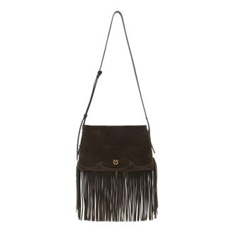 Pinko Pinko, Femme, Sacs, Brun, Taille: ONE Size Petit sac bandouli&egrave;re en daim One, Two, Three