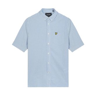 Lyle & Scott Slim Fit Gingham Hemd Hellblau - - Shirts - Herren - Blau - S