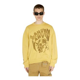 Lanvin Cotton Fleece Logo Print Sweatshirt - - Sweatshirts & Hoodies - Herren - Gelb - L